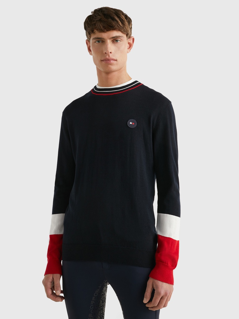 Colorblock Summer Knit Sweater DESERT SKY | GQpro
